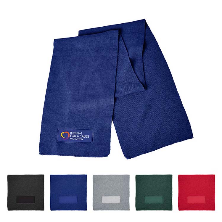 Acrylic Knit Scarf with Patch AP501